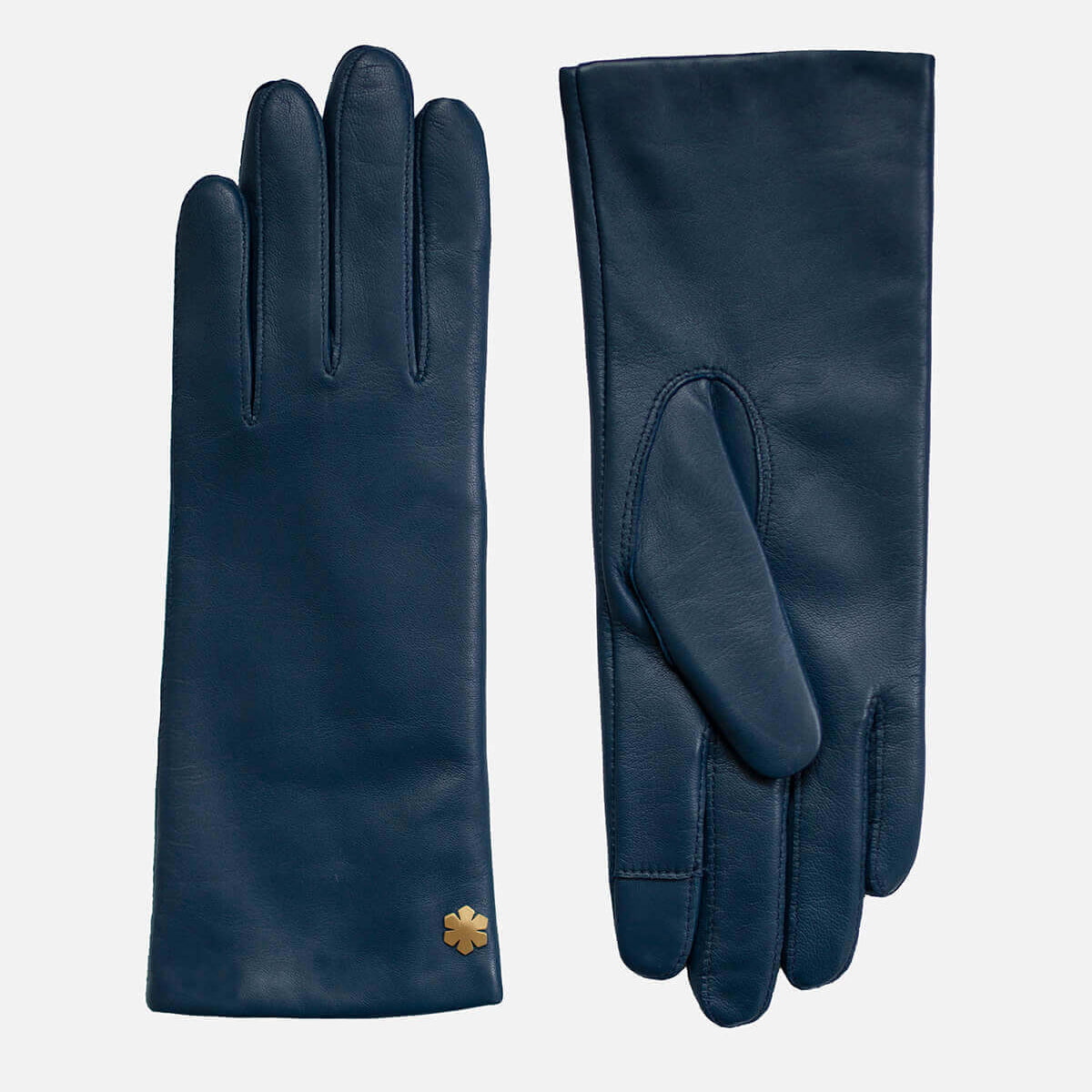 Deep Blue leather gloves » Classic women’s gloves | RHANDERS